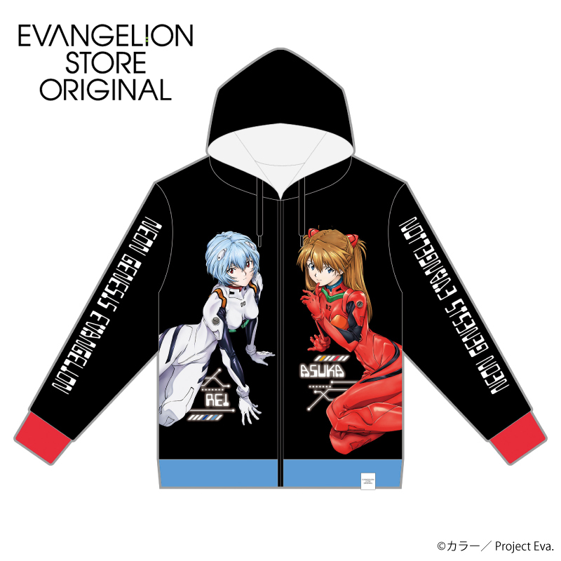 EVA STOREオリジナル ジップアップパーカー／NEON GENESIS EVANGELION PLUG SUIT REI＆ASUKA ...